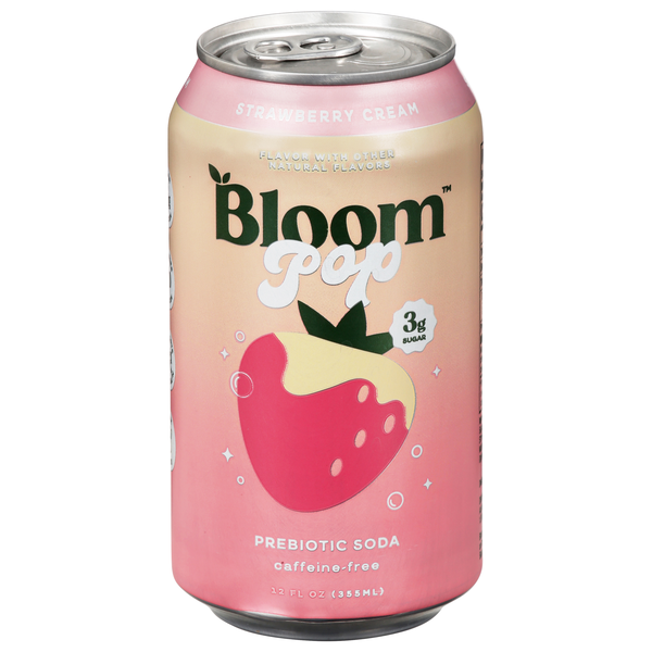 Save on Bloom Pop Caffeine Free Strawberry Cream Prebiotic Soda Order Online Delivery | Food Lion
