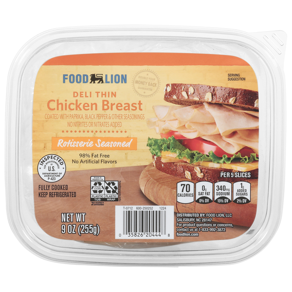 Save on Food Lion Deli Thin Rotisserie Seasoned Chicken Breast Sliced ...