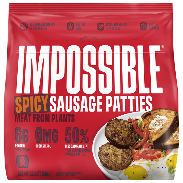 Save on Impossible Spicy Sausage Patties Made From Plants - 8 ct Order ...