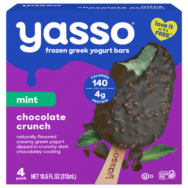 Save on Yasso Mint Chocolate Crunch Dipped Greek Yogurt Bars - 4 ct Order Online Delivery | GIANT