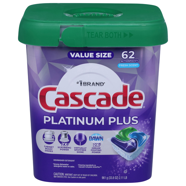 Save on Cascade Platinum Plus Dawn Fresh Scent Dishwasher Detergent ...