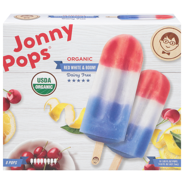Save on JonnyPops Ice Pops Red White & Boom Organic - 8 ct Order Online ...
