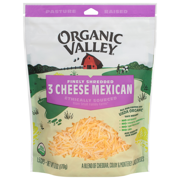 Save on Organic Valley Finely Shredded Mexican Blend Cheese Order Online Delivery | MARTIN'S