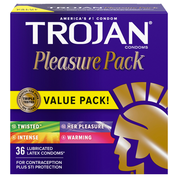 Save on Trojan Pleasure Pack Lubricated Latex Condoms Value Pack Order ...