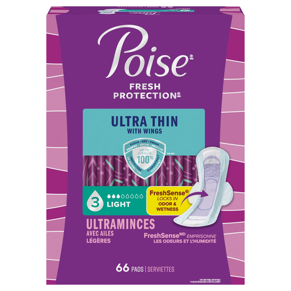Save on Poise Incontinence Pads Ultra Thin Light Regular Length Order ...