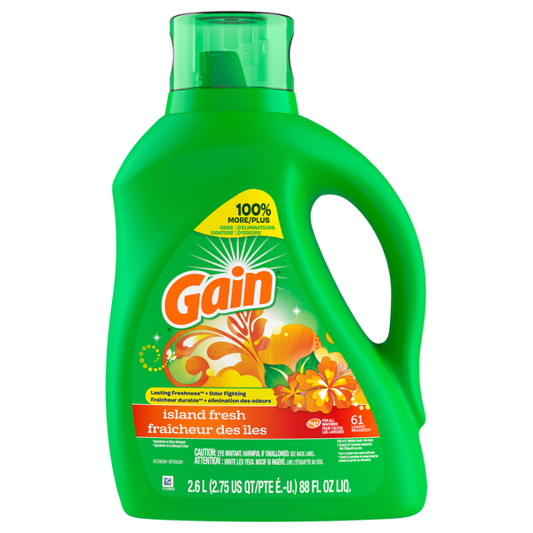 Save on Gain + Aroma Boost Liquid Laundry Detergent Island Fresh Order ...