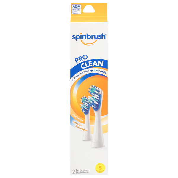Save on Spinbrush Pro Clean Replacement Brush Heads Soft Order Online ...