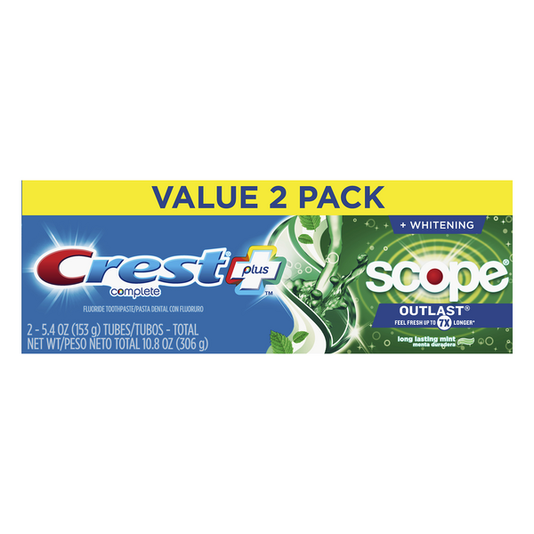 Save on Crest Plus Complete Scope Whitening Toothpaste Outlast Mint - 2 ...