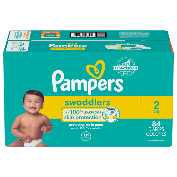 Save on Pampers Swaddlers Size 2 Baby Diapers 12-18 lb Order Online ...