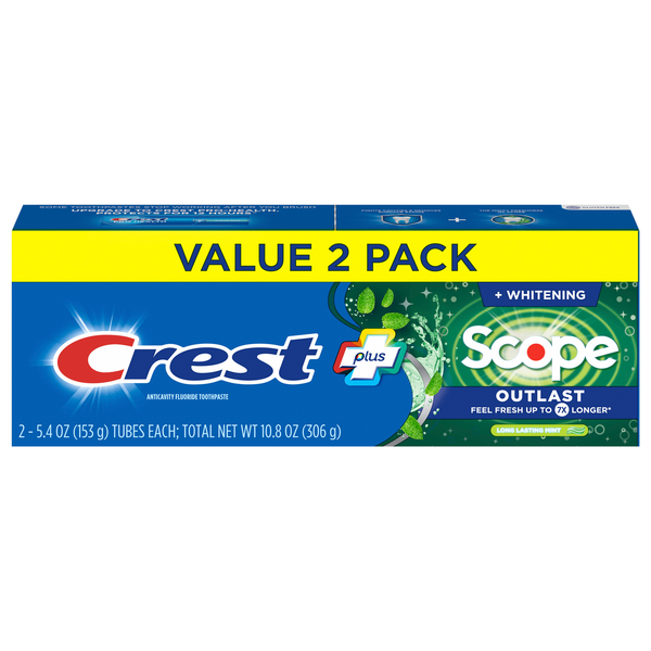 Save on Crest Plus Complete Scope Whitening Toothpaste Outlast Mint - 2 ...