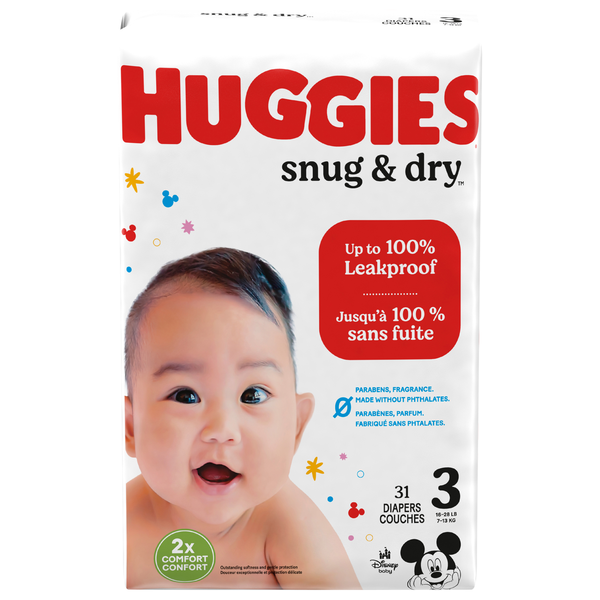 Save on Huggies Snug & Dry Size 3 Baby Diapers 16-28 lb Order Online ...