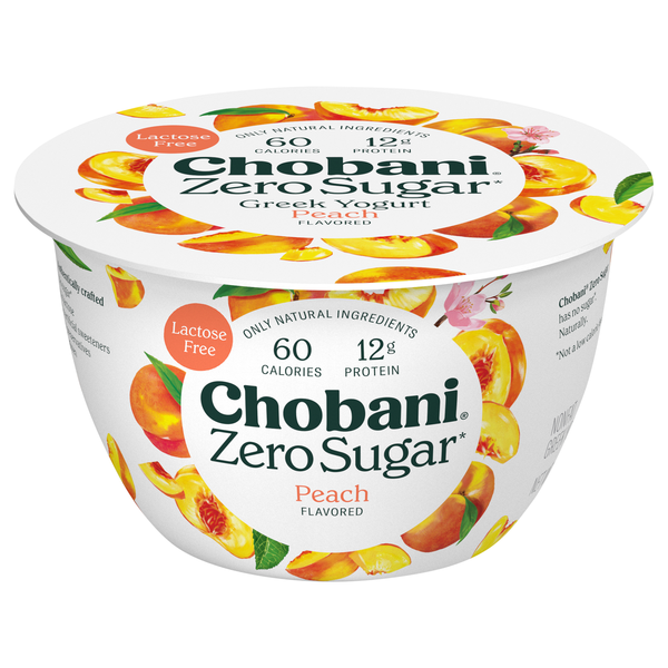 Save on Chobani Zero Sugar Non Fat Peach Greek Yogurt Cup Order Online ...