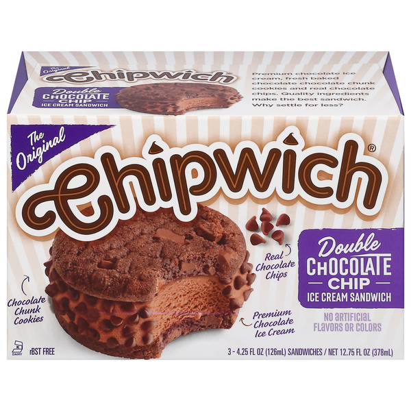 Save on Chipwich Double Chocolate Chip Ice Cream Cookie Sandwiches - 3 ...