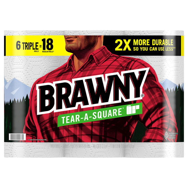 Save on Brawny Tear A Square White Triple Roll 2 Ply Paper Towels Order Online Delivery MARTIN S