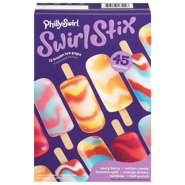 Save on PhillySwirl Swirl Stix Assorted Flavors Frozen Ice Pops - 12 ct ...