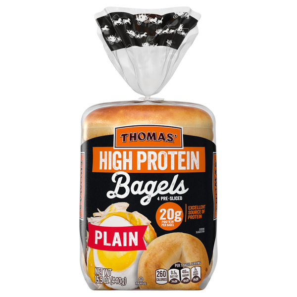 Save on Thomas' High Protein Plain Bagels - 4 ct Order Online Delivery ...