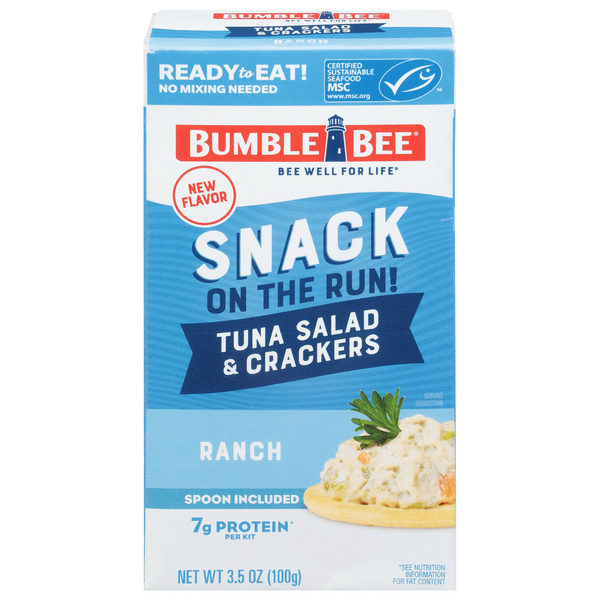 Save on Bumble Bee Snack on the Run Tuna Salad & Crackers Ranch Order ...