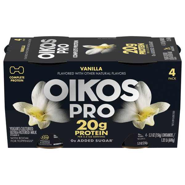 Save on Oikos PRO 20g Protein Vanilla Cultured Ultra-Filtered Milk Yogurt Cup 4 ct Order Online ...