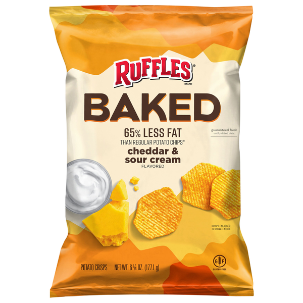 Save on Ruffles Baked! Gluten Free Cheddar & Sour Cream Potato Crisps ...