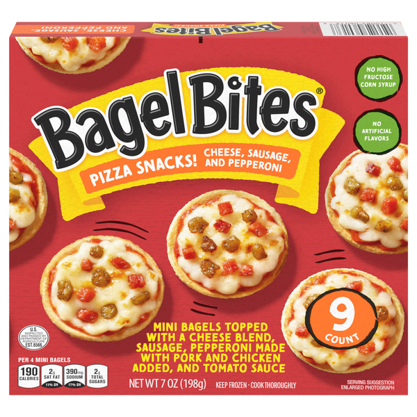 Save on Bagel Bites Cheese Sausage & Pepperoni Mini Pizza Snacks - 9 ct ...