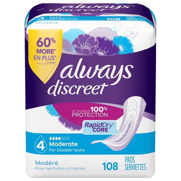 Save on Always Discreet Incontinence Pads 4 Moderate Order Online ...