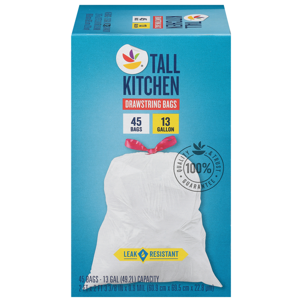 Save on Our Brand Tall Kitchen Drawstring Bags 13 Gallon Order Online ...