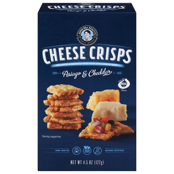Save on John WM Macy's Asiago & Cheddar Cheese Crisps Order Online ...