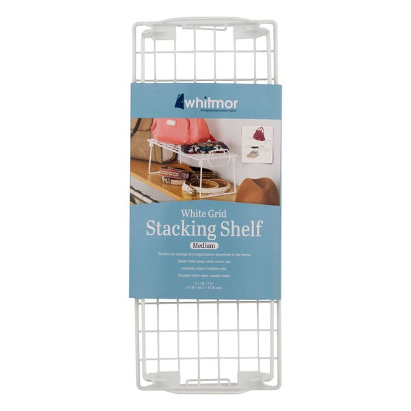 Save on Whitmor White Grid Stacking Shelf Medium Order Online Delivery ...