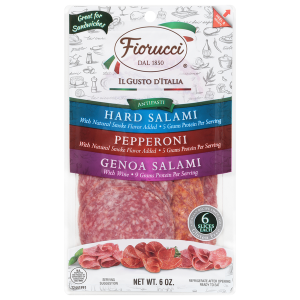 Save on Fiorucci Antipasti Hard Salami Pepperoni & Genoa Salami Variety ...