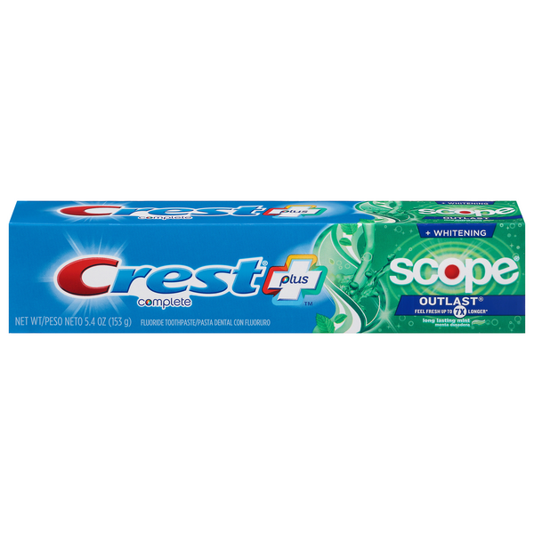 Save on Crest Complete Whitening + Scope Outlast Fluoride Toothpaste ...