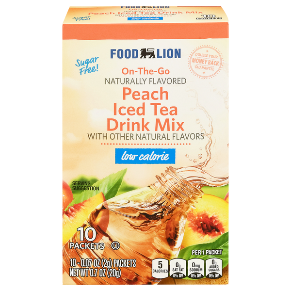 Save on Food Lion Sugar Free Peach Iced Tea Drink Mix On The Go Packets ...