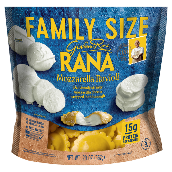 Save on Giovanni Rana Mozzarella Cheese Ravioli Pasta Fresh Family Size ...