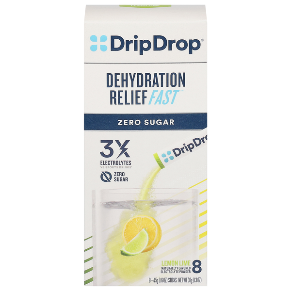Save on DripDrop Dehydration Relief Zero Sugar Lemon Lime Electrolyte ...