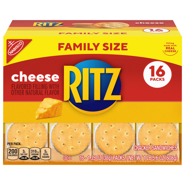 Save on Nabisco Ritz Cracker Sandwiches with Cheese Family Size - 16 ct ...
