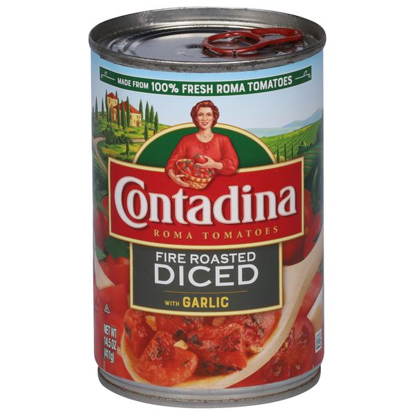 Save on Contadina Fire Roasted Diced Roma Tomatoes with Roasted Garlic ...