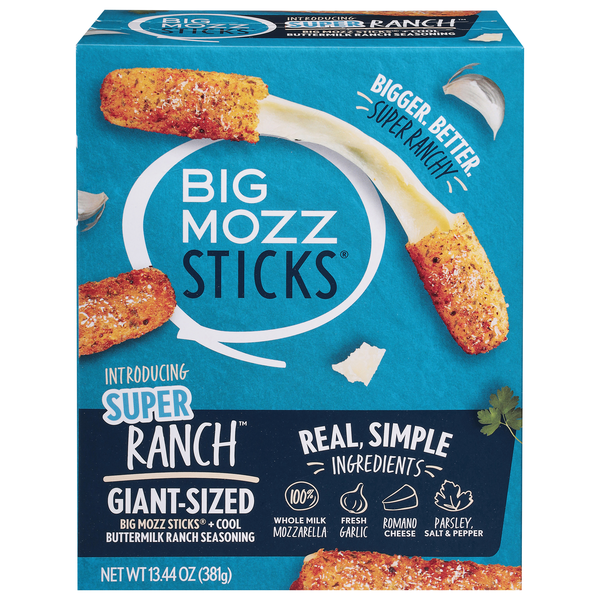 Save on Big Mozz Super Ranch Giant-Sized Mozzarella Sticks Frozen Order ...