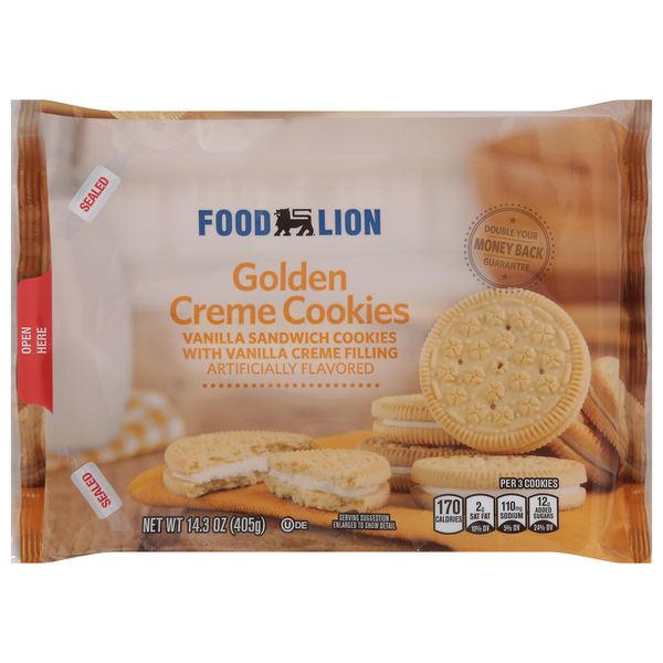 Save on Food Lion Vanilla Creme Golden Sandwich Cookies Order Online ...