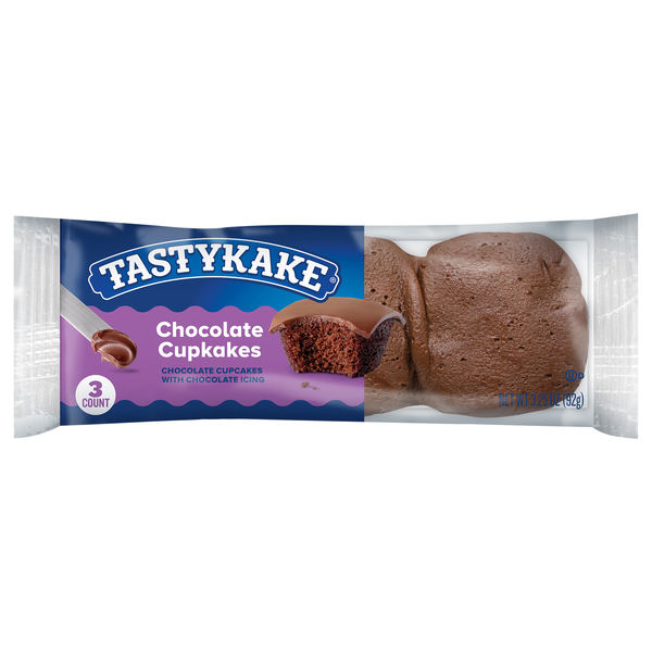 Save on Tastykake Chocolate Cupkakes with Chocolate Icing - 3 ct Order ...