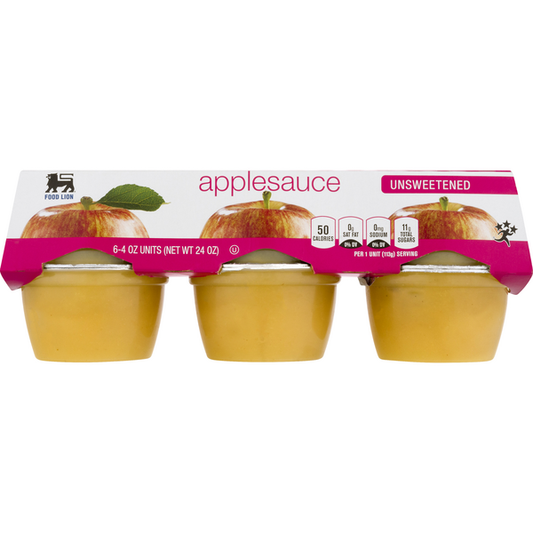 Save on Food Lion Unsweetened Applesauce Cups - 6 ct Order Online ...