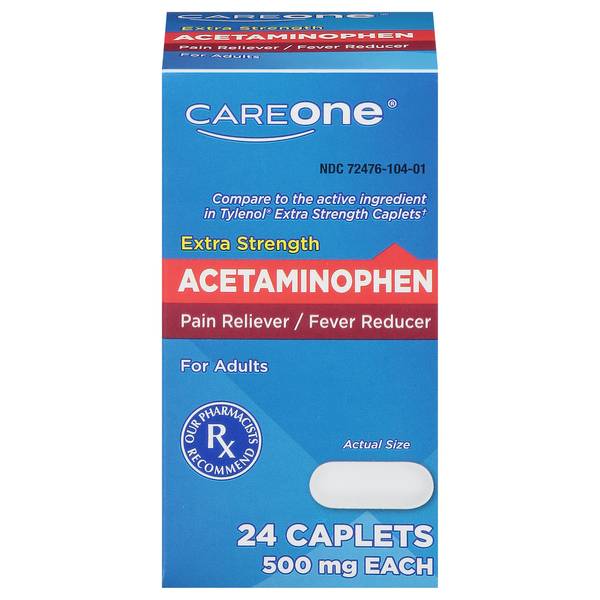 Save on CareOne Pain Relief Acetaminophen 500 mg Extra Strength Caplets ...