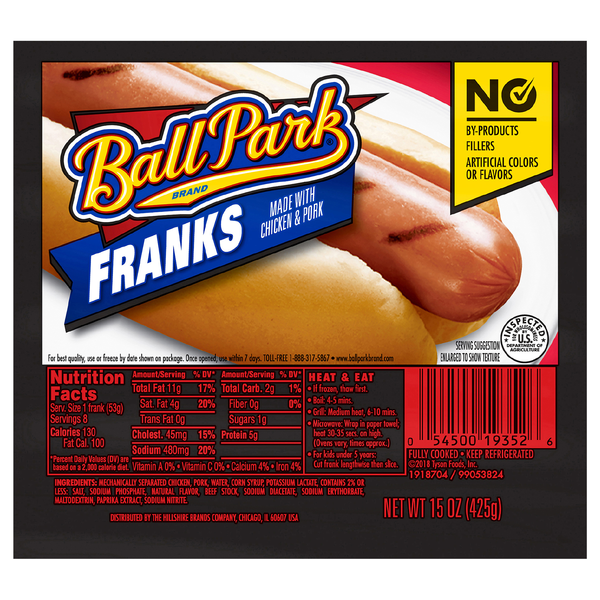 Save on Ball Park Chicken & Pork Franks - 8 ct Order Online Delivery ...