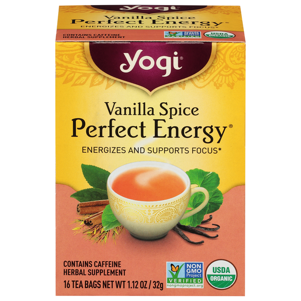 Save on Yogi Organic Perfect Energy Vanilla Spice Herbal Tea Bags Order ...