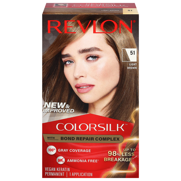 Save on Revlon ColorSilk Beautiful Permanent Hair Color Light Brown 51 ...