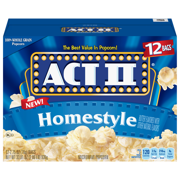 Save on Act II Homestyle Butter Flavored Microwave Popcorn Order Online ...