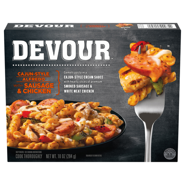 Save on DEVOUR Cajun-Style Alfredo with Sausage & Chicken Frozen Meal ...