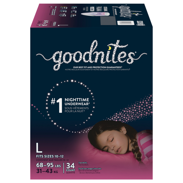 Save on GoodNites Girls L Nighttime Underwear 68-95 lb Order Online ...