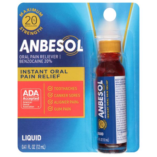 Save on Anbesol Liquid Maximum Strength Instant Oral Pain Relief Order ...