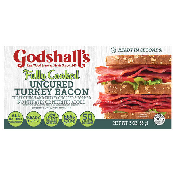 Save on Godshall's Fully Cooked Uncured Turkey Bacon Slices Order ...