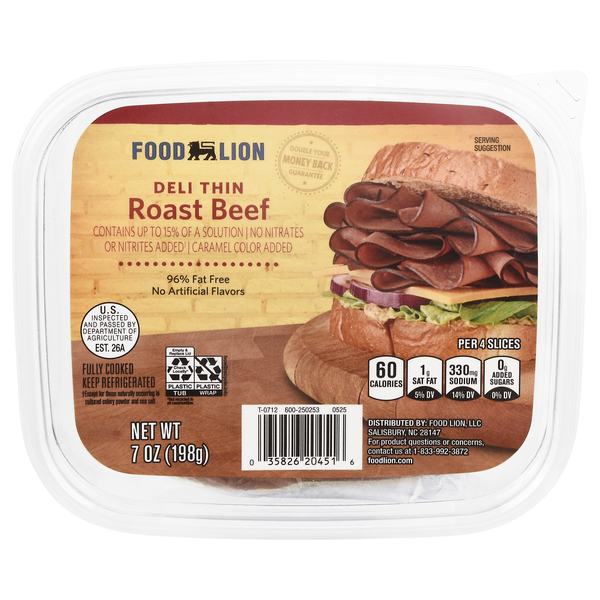 Save on Food Lion Deli Thin Roast Beef Sliced Order Online Delivery | Food Lion