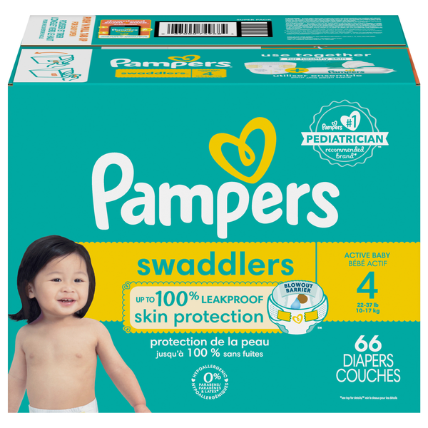 Save on Pampers Swaddlers Size 4 Baby Diapers 22-37 lb Order Online ...